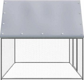 vidaXL Klec pro kuřata stříbrná a šedá 3 x 2 x 2 m pozinkovaná ocel [155889]