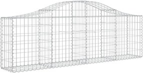 Klenuté gabionové koše 4 ks 200x30x60/80 cm pozinkované železo 3145390