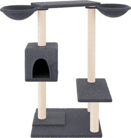 Škrabadlo pro kočky se škrabacími sloupky tmavě šedé 82 cm 171761