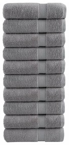 Prémiové ručníky do sprchy SOLUND 10 ks šedé 70x140 cm 600 g/m² 137310