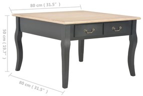 Konferenční stolek černý 80 x 80 x 50 cm dřevo - Default Title