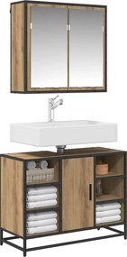 Sada koupelnového nábytku 2 ks Artisanový dub 80 x 33 x 60 cm 3402460