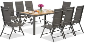 Hliníková zahradní souprava Verona Wood pro 8 osob Garden Point šedá