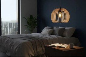 Závěsné svítidlo Timber 6, 1x dřevěné stínítko, (fi 32 cm)