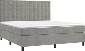 Box spring postel s matrací světle šedá 160x200 cm samet 3143271