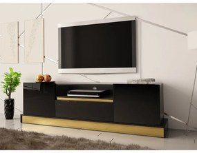 TV stolek 195 Bariput 03, Barva:: černá / černý lesk + zlatá Mirjan24 5903211195761