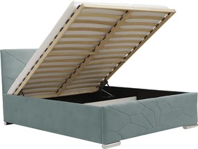 Čalouněná postel s úložným prostorem a matrací SOLO 120x200 cm Námořnická