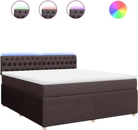 Box spring postel s matrací tmavě hnědá 180x200 cm textil 3289845