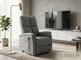 Elektrické polohovací TV křeslo ANTE - šedá látka