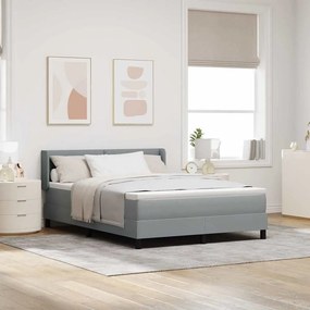 Postel s boxspringem s čelo Světle šedá 200 x 140 cm textil 3341104