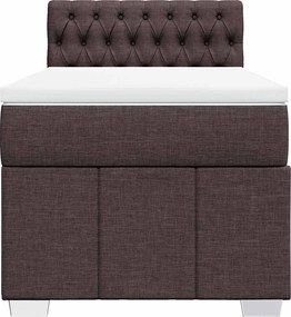 Box spring postel s matrací tmavě hnědá 90x200 cm textil 3286961