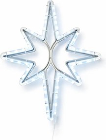 Easy Fix 2D LED světelná hvězda X., 43 × 56 cm, ledově bílá, závěsná, 3D tisk, bílá