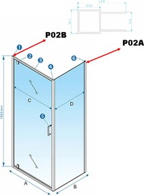 BPS-koupelny Prodlužovací profil na stěnu s dveřmi HYD-PP02B černá