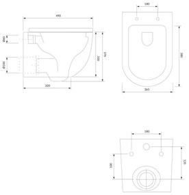 OMNIRES OTTAWAMWBM - Závěsné WC s prkénkem SoftClose OTTAWA keramika/matná bílá