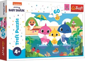 TREFL PUZZLE Baby Shark s rodinou na dovolené 33x22cm skládačka 60 dílků tr17370