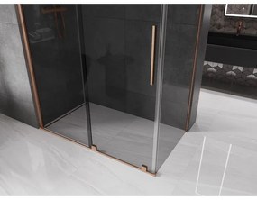 Mexen Velar, sprchový kout s posuvnými dveřmi 130 x 70 cm, 8mm šedé sklo, měděná matná, 871-130-070-41-65