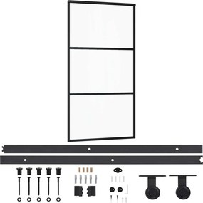 vidaXL Posuvné dveře s kováním ESG sklo a hliník 102 x 205 cm [3081943]