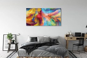 akrylový obraz Nepravidelné barevné proužky fraktály 140x70 cm