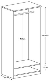 Kondela Věšáková skříň, dub lefkas, TEDY TYP T7