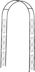 Outsunny Kovový Růžový Oblouk pro Šplhající Rostliny Zahradní Oblouk s Ostrým Vrcholem Kovová Konstrukce Obelisk pro Růže 114 x 30 x 230 cm Černý | Ao