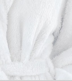 Župan unisex huňatý Jack/Lilly bílý s kapucí mikroplyš 21 20 0100 - M