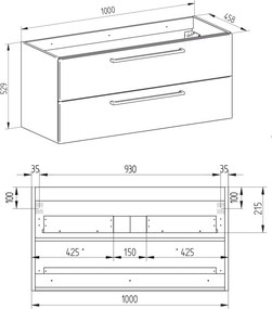 Mereo, Mereo Bino, koupelnová skříňka 100 cm, bílá, MER-CN662SN
