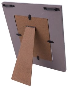 Šedý dřevěný fotorámeček s bílou patinou a peříčky Heleen – 10x15 cm