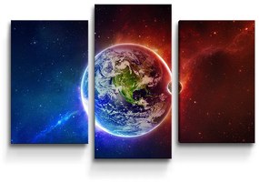 Sablio Obraz - 3-dílný Planeta Země - 75x50 cm