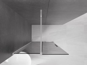 Mexen Velar, sprchová zástěna s posuvnými dveřmi Walk-in 75 x 200 cm, 8mm šedé sklo, chromová, 871-075-000-43-01