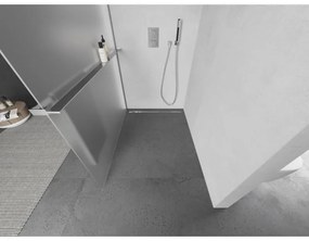 Mexen Kioto+ L, sprchová zástěna Walk-In s poličkou a věšákem 90 x 200 cm, 8mm sklo námraza, chromový profil, 800-090-123-01-30
