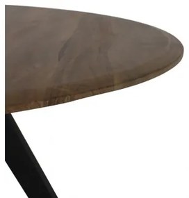 Jídelní stůl kulatý MIMOSO Ø120x74,5 cm, dřevo akácie, podnož černá Light@Living 6744183