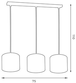 Lustr na lanku ARDEN 3xE27/60W/230V bílá