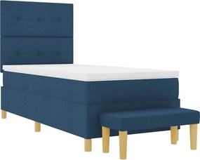Postel s boxspringem s čelo Modrá 200 x 100 cm textil 3344281