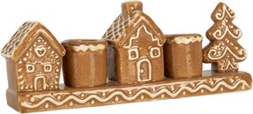 Keramický svícen perníkové chaloupky Gingerbread Cott - 21*4*8 cm