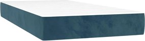 Box spring postel s matrací a LED tmavě modrá 120x190 cm samet 3270157