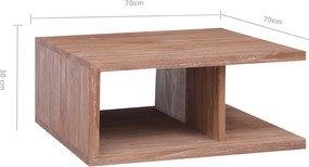 Konferenční stolek 70 x 70 x 30 cm masivní teakové dřevo 287898