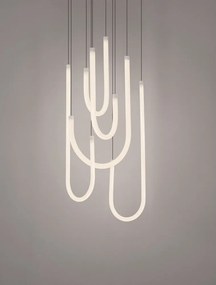 Bílé/matně černé ocelové LED stmívatelné závěsné svítidlo se stínidlem z akrylového skla ø 50 cm Topaz – Nova Luce