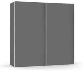 Velká šatní skřín REA Houston up 2 - graphite, střední výplň dveří 17505 - plum