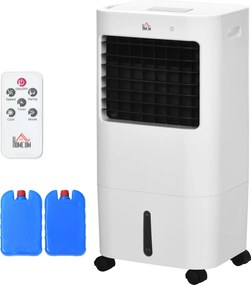 HOMCOM 3 v 1 Mobilní Klimatizace s Humidifikací a Chlazením Vody 15L, 60° Oscilující Klimatizační Jednotka 65W s Časovačem na 8h, Dálkovým Ovládáním,