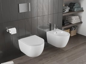 Mexen Carmen, závěsná WC mísa 490x365x340 mm, Rimless Tornádo, bílá lesklá, 3388XX00T
