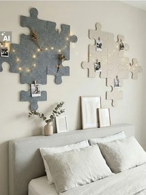 Sinsay - Sada plstěných nástěnných panelů ve tvaru puzzle 9 pack - béžová