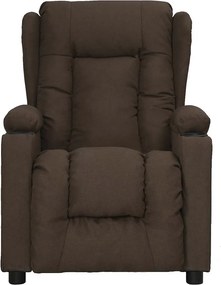 Polohovací křeslo tmavě hnědé textil 339053