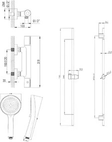 kielle EcoSpare sprchový set 120 mm matná černá / Sprchový set / Termo