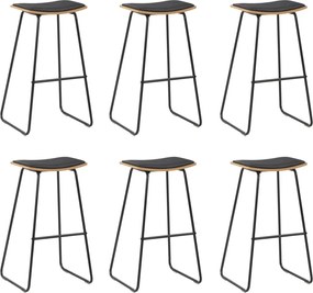 vidaXL Barové stoličky 6 ks ocel [3054561] Barva: Černá a hnědá