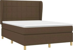 Box spring postel s matrací tmavě hnědá 140x190 cm textil 3128520