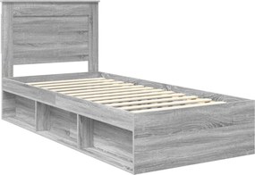 Rám postele s čelo Šedá Sonoma 75 x 190 cm Masivní borové dřevo 3410149