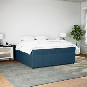 Box spring postel s matrací tmavě modrá 200x200 cm samet 3285666