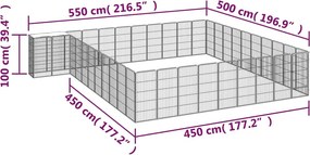 42panelová ohrádka pro psy černá 50 x 100 cm práškovaná ocel 3115956