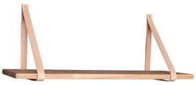 Dřevěná police s koženými úchytkami House Nordic Forno, 120 x 20 cm
