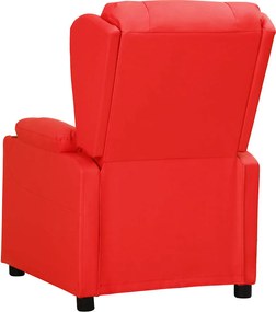 Polohovací křeslo červené umělá kůže 339073